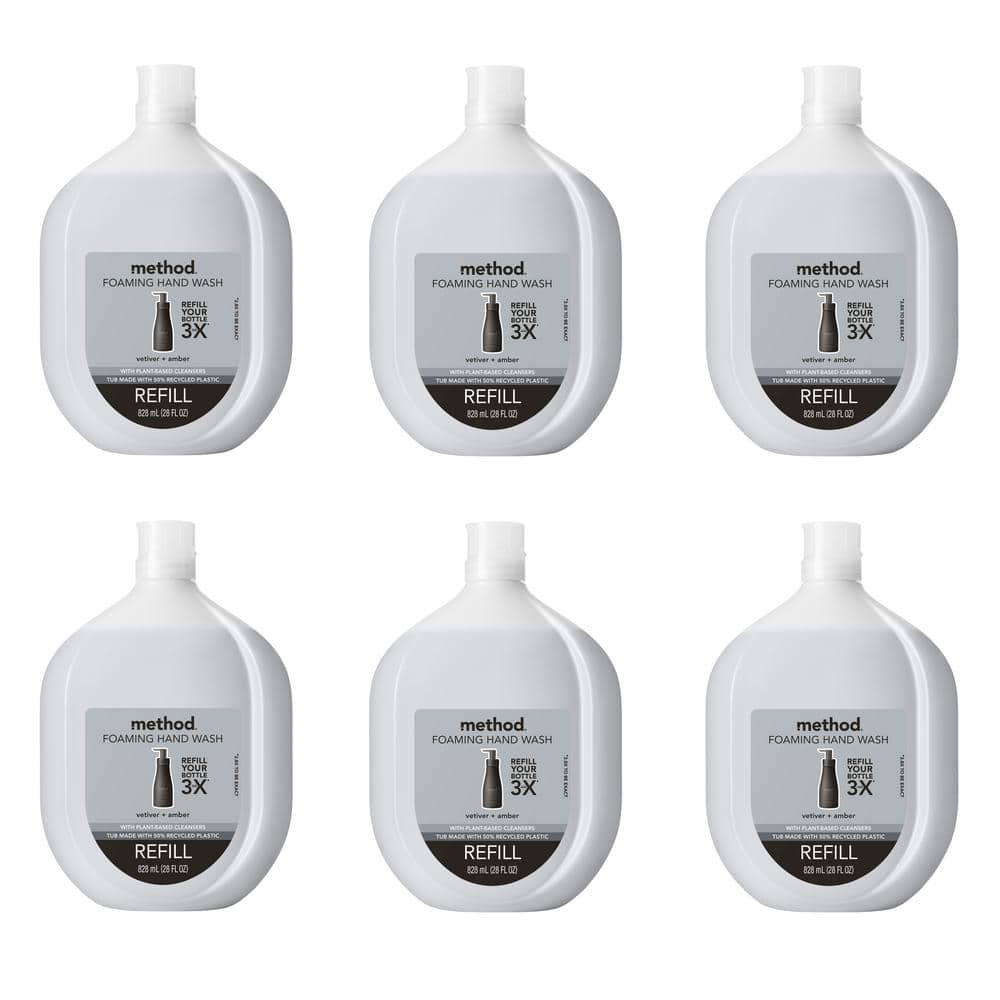 Method 28 oz. Vetiver Plus Amber Foaming Hand Wash Refill (6 Pack ...