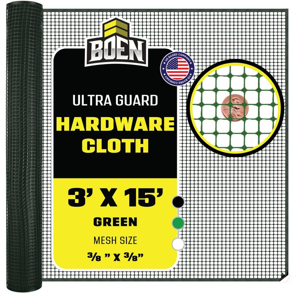 BOEN 3 ft. x 15 ft. Green Plastic Hardware Net HN-60006 - The Home Depot