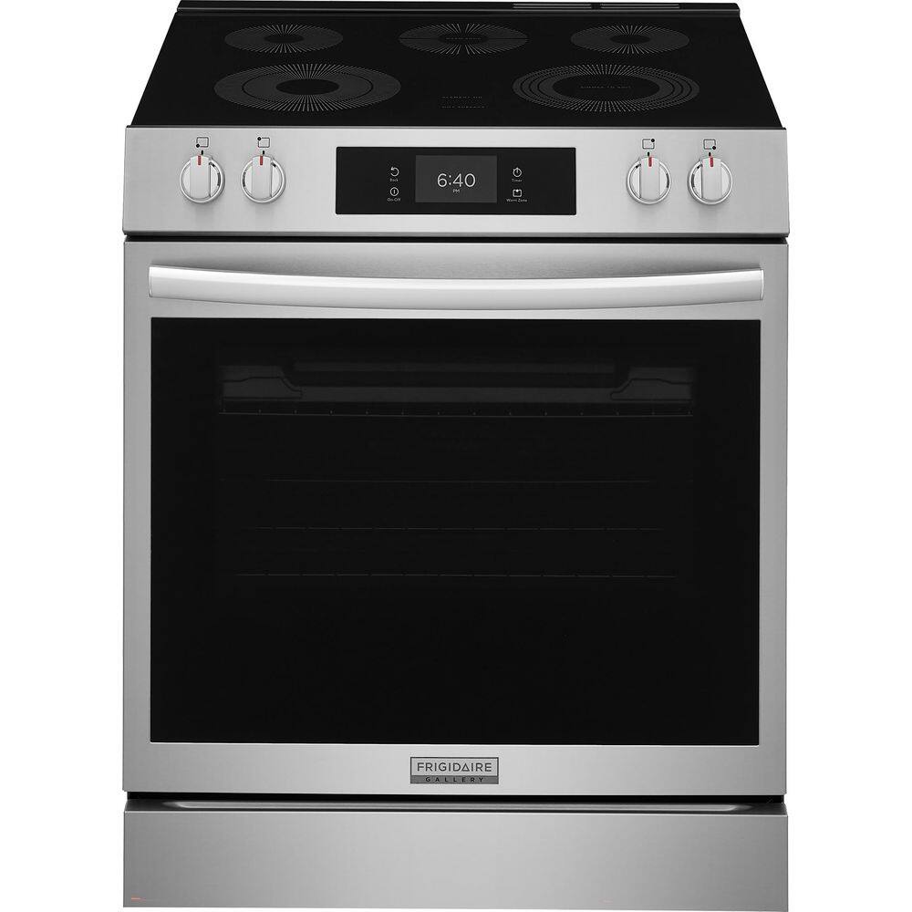 Frigidaire Gallery 30 in. 5-Burner Slide-In Electric Range in Smudge ...