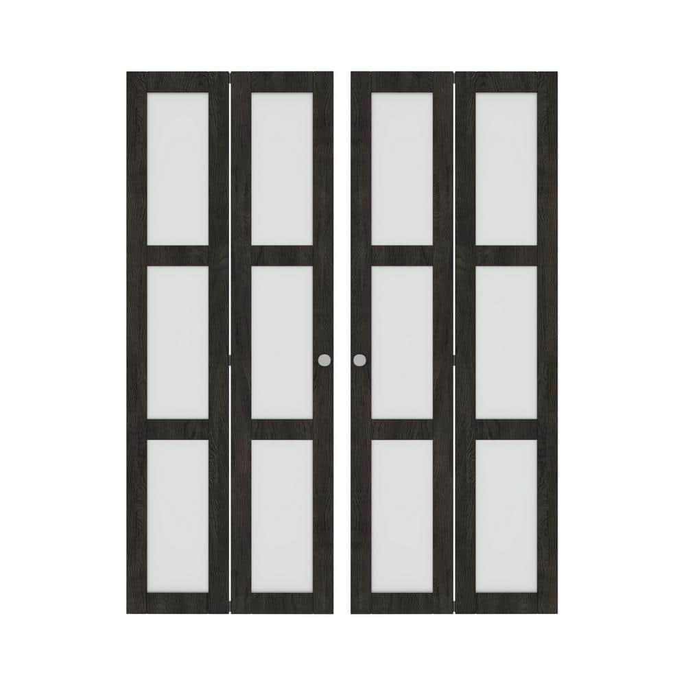 TENONER 60 in. x 80 in. (Double 30 in. W Doors) Frosted Glass, Solid ...