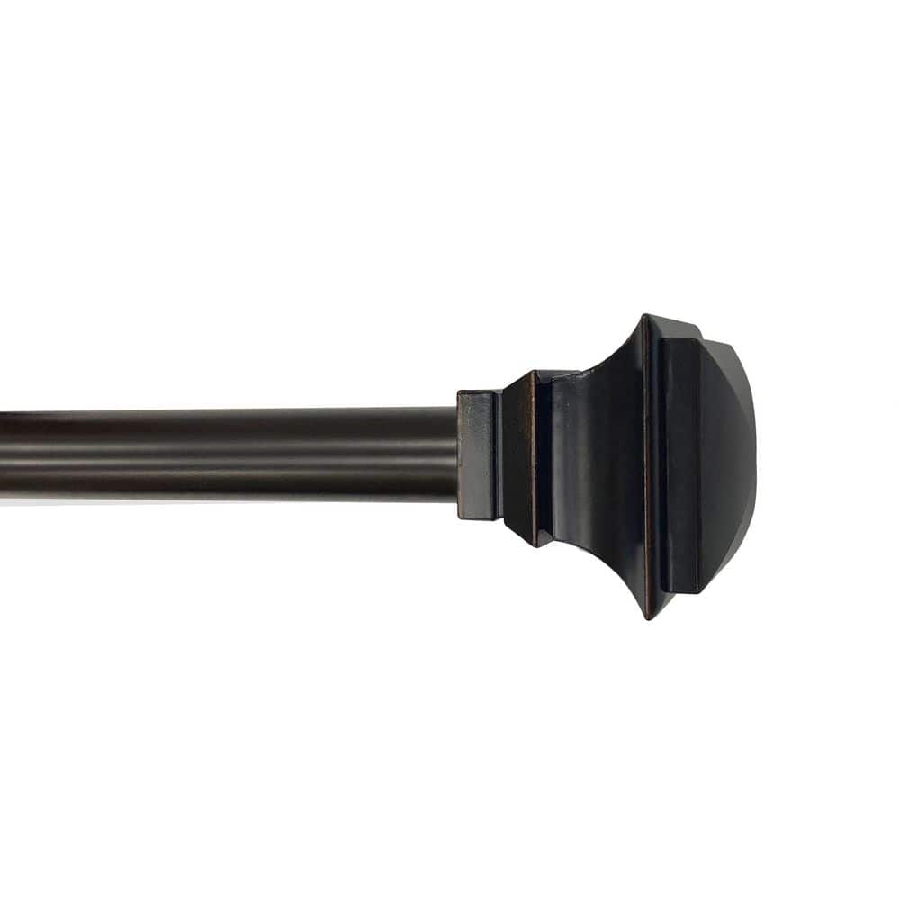 Lumi Home Furnishings 66 in.-120 in. Adjustable Single Curtain Rod 3/4 ...