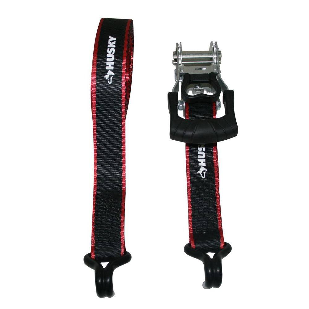 Husky 1-1/2 in. x 16 ft. Ratchet Tie-Down with Double J-Hook (4-Pack) FH0959 - The Home Depot