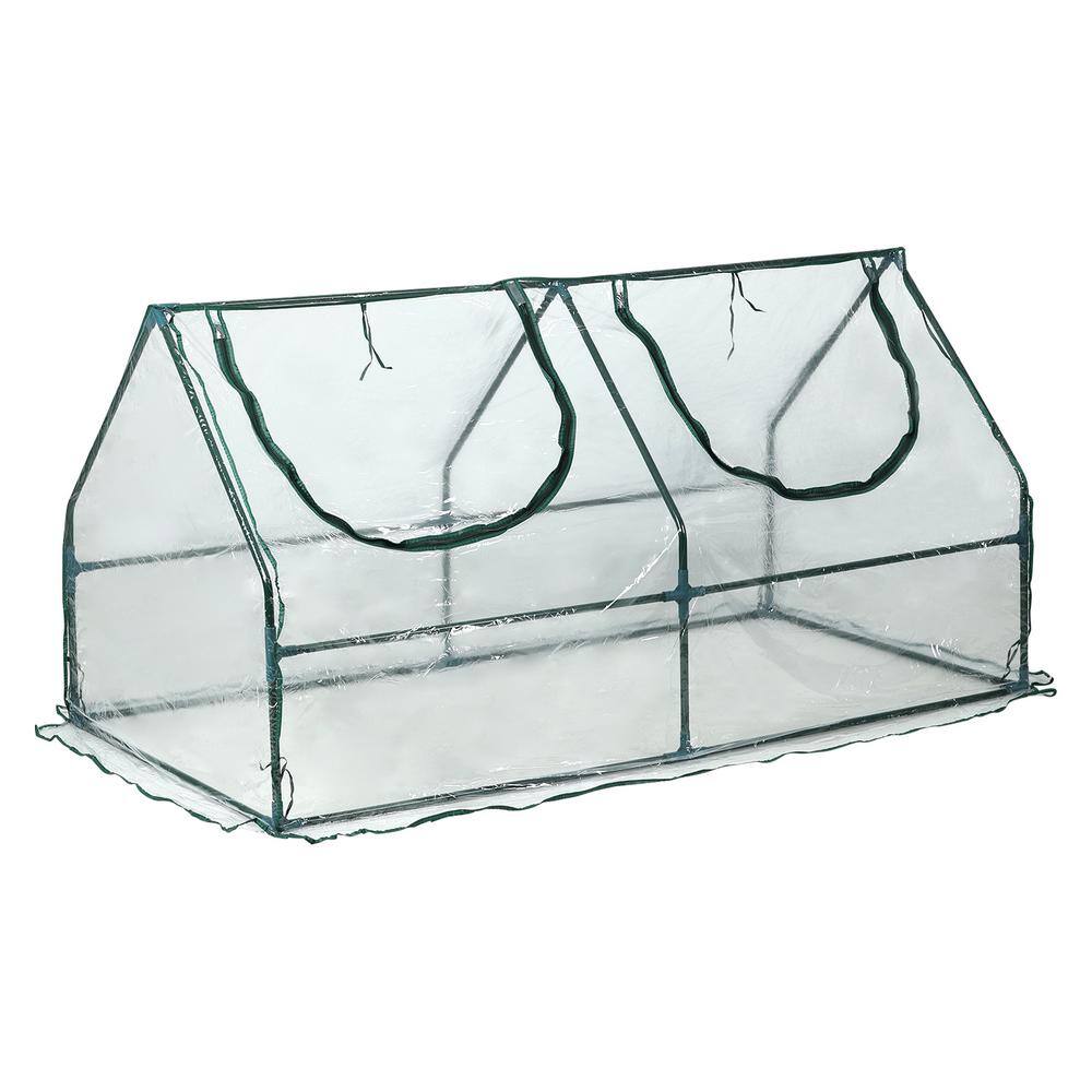 Aoodor 4 ft. W x 2 ft. D x 2 ft. H Portable Mini Greenhouse Kit with 2 ...