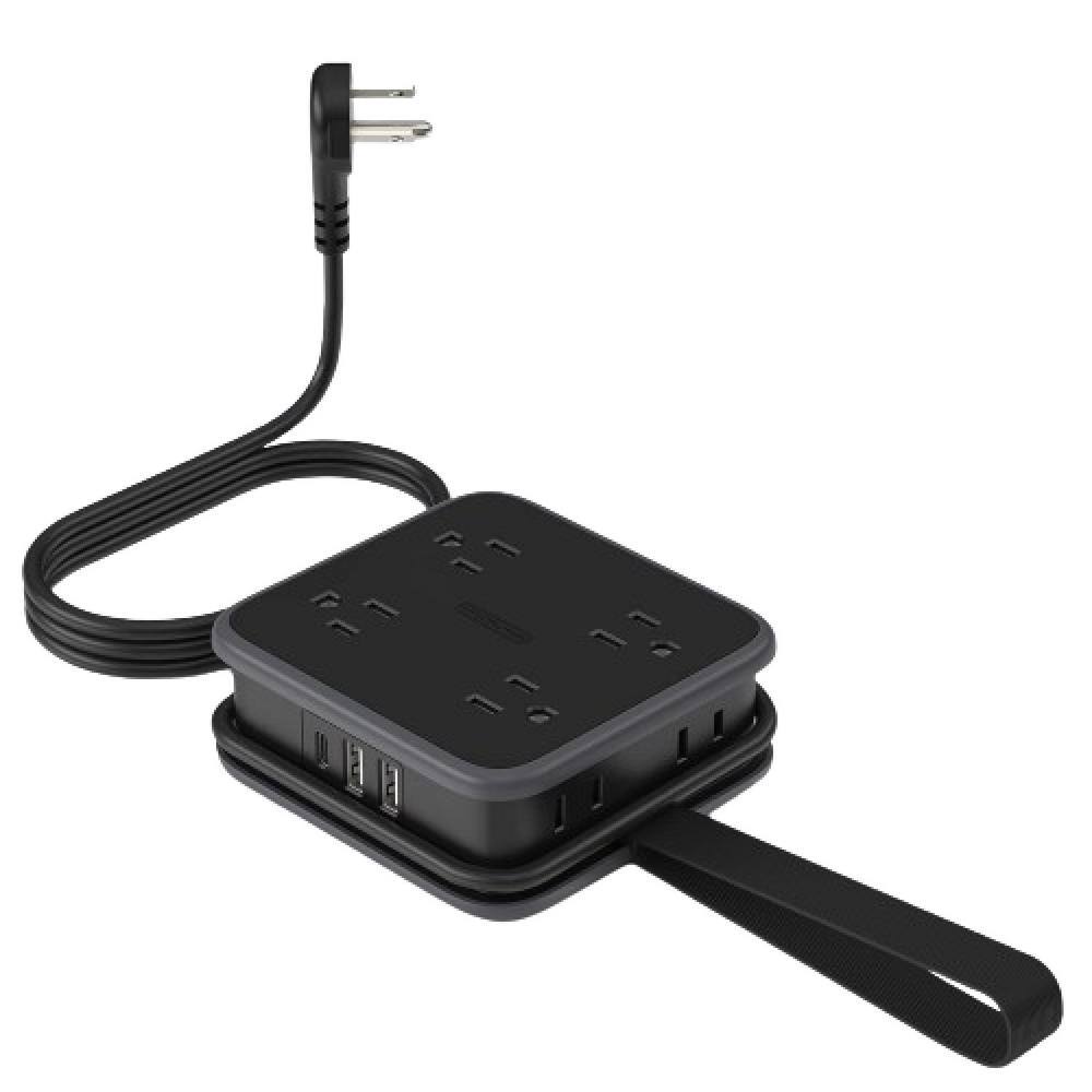 Lukyamzn Black 10 Amp Tamper Resistant Extension 5 ft. Extension 3 Side ...