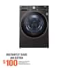 LG 4.5 Cu. Ft. Stackable SMART Front Load Washer in Black Steel with ...