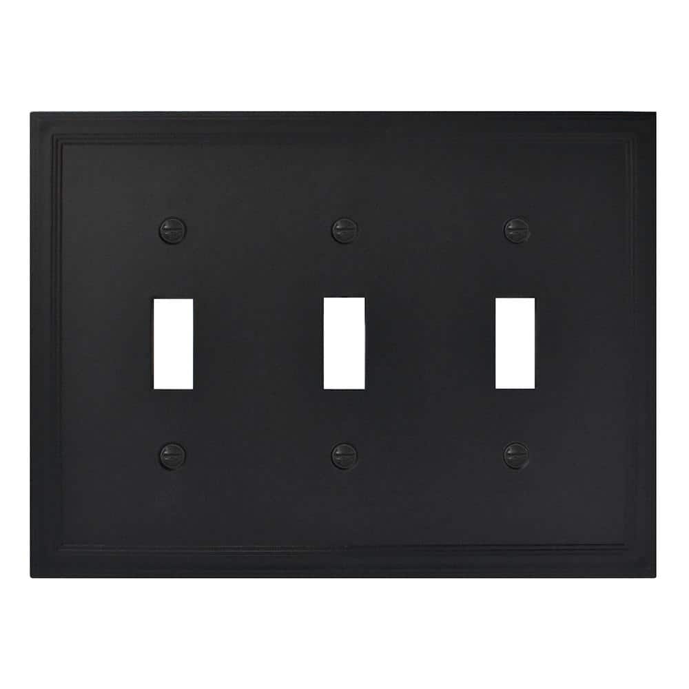 Questech Black Satin 3-Gang Toggle Cornice Wall Plate SWP1106-86HD ...