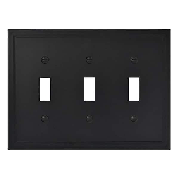 Questech Black Satin 3-Gang Toggle Cornice Wall Plate SWP1106-86HD ...