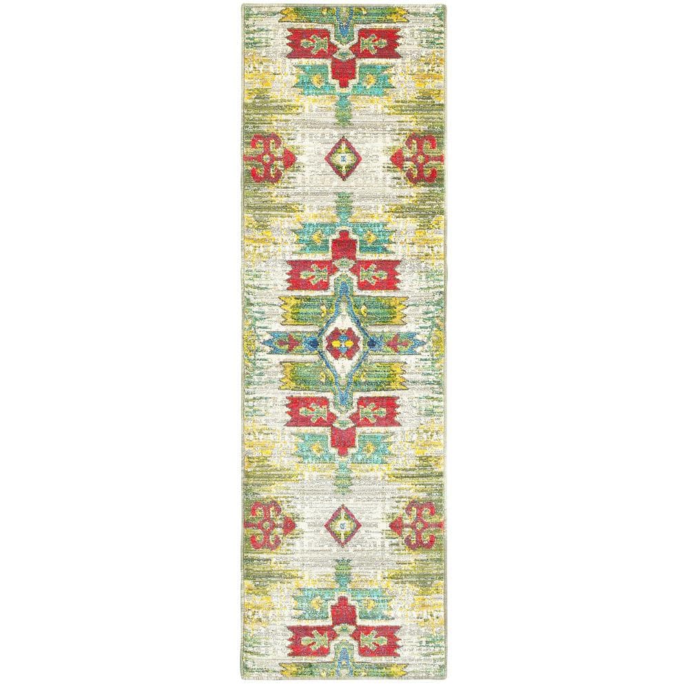 Home Decorators Collection Brizo Green 2 ft. x 8 ft. Runner Rug ...