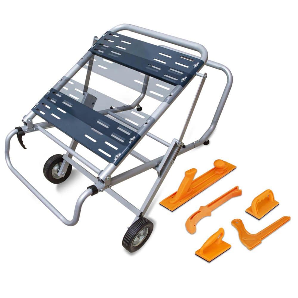 ‎POWERTEC Rolling Foldable Table Saw Stand with Push Block & Push Stick ...