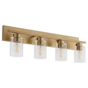Quorum INTERNATIONAL Carter 4-Light 30 in. W Vanity - Satin Nickel 5012-4-65 - The Home Depot