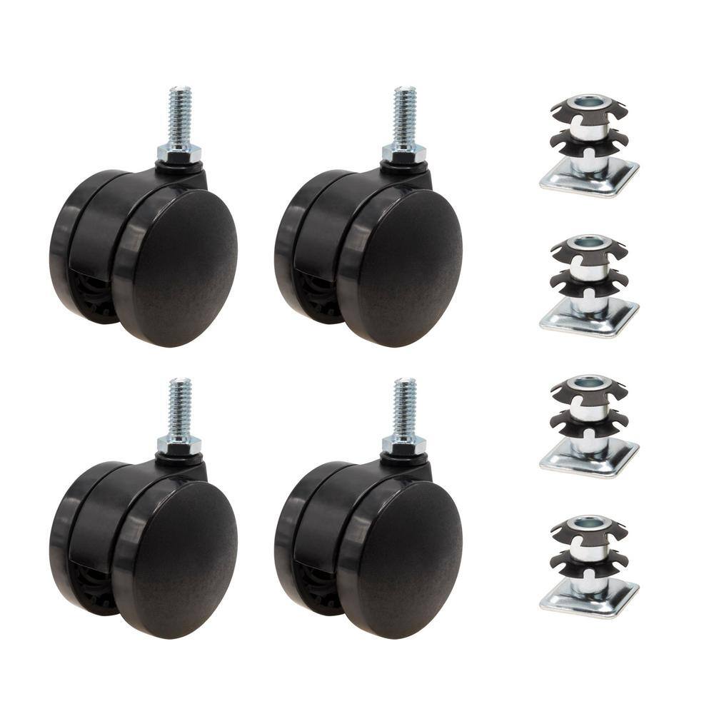 Outwater 2 in. Black Furniture Swivel Caster with 440 lbs. Load Rating ...