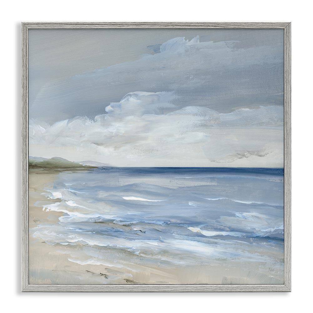 Stupell Industries Stormy Beach Landscape by Nan Gray Framed Nature Giclee Art Print 12 in. x 12 ...