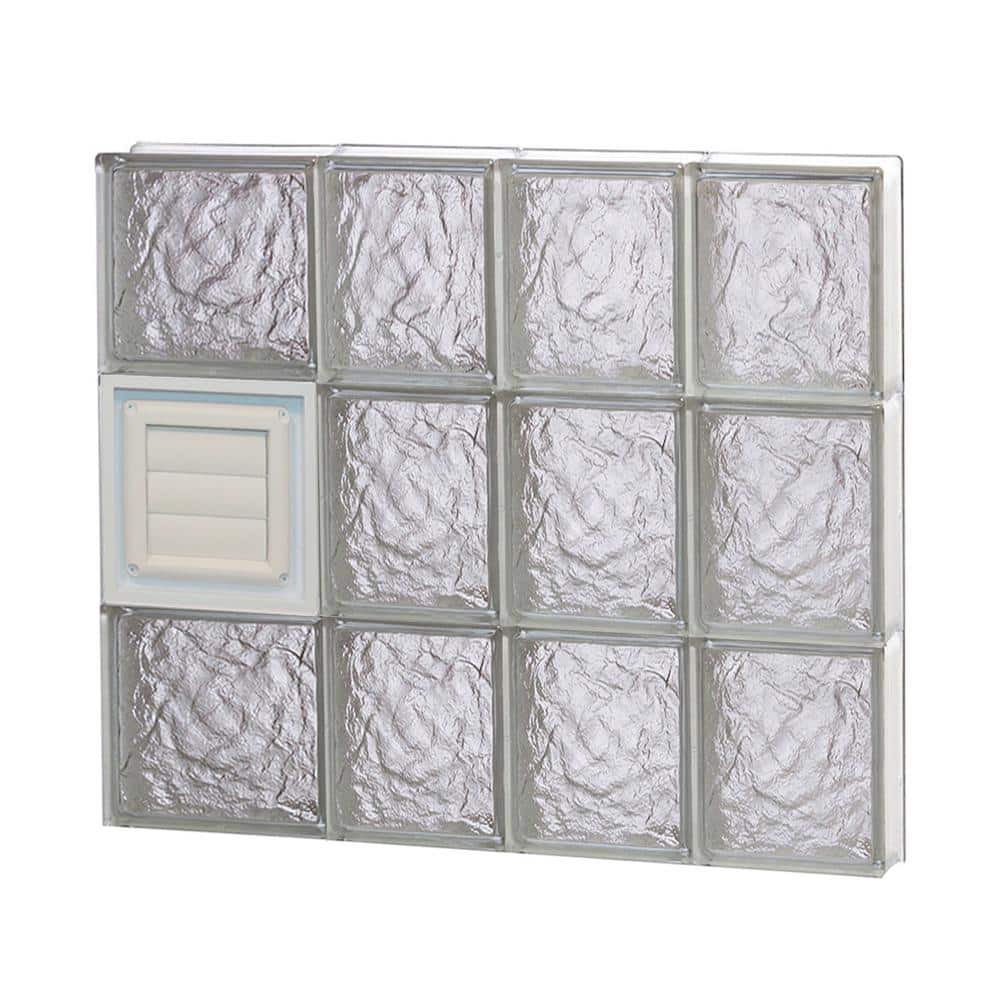 Clearly Secure 25 in. x 23.25 in. x 3.125 in. Frameless Ice Pattern ...