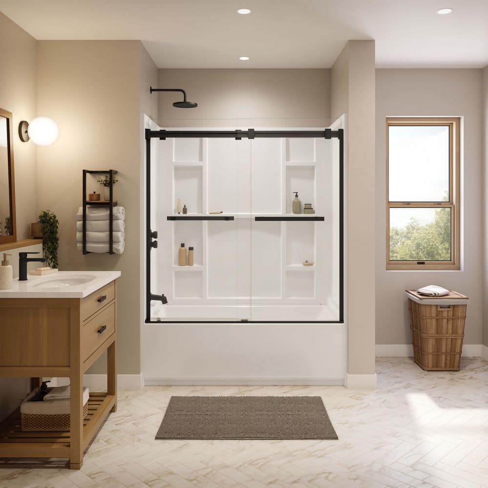 MAAX Interflo 60 in. L x 30 in. W x 78 in. H 5-Piece Alcove Tub Shower ...