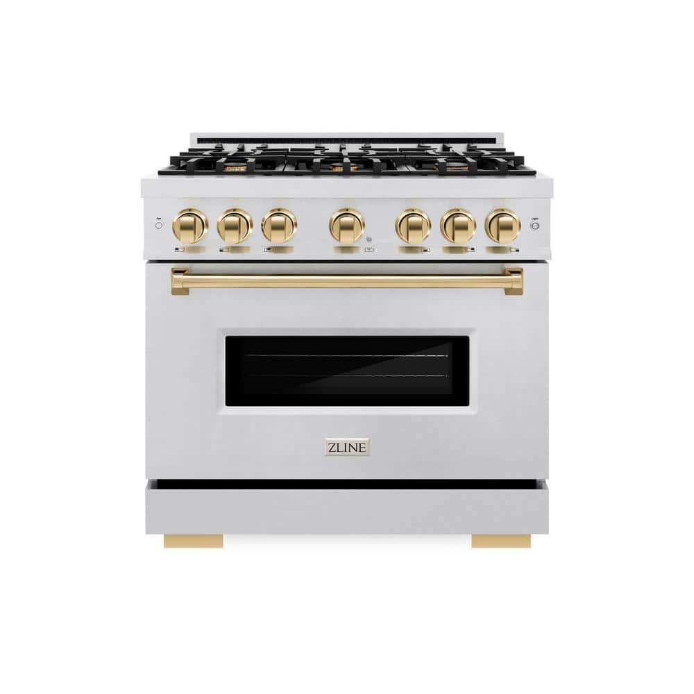 ZLINE Kitchen and Bath Autograph 36 in. Classic Dual Fuel Range with 6 ...