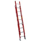 Werner 16 ft. Fiberglass Extension Ladder (15 ft. Reach Height) with ...