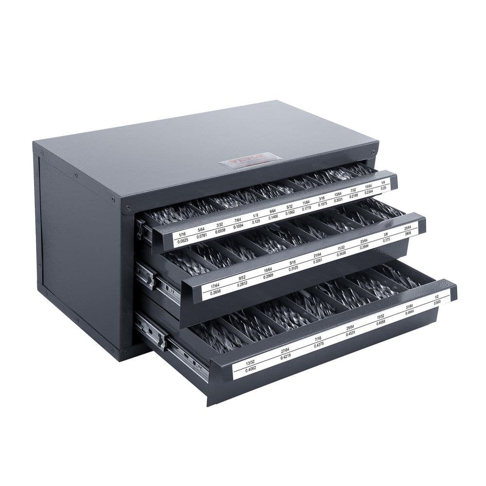 VEVOR Drill Bit Dispenser Cabinet, 3-Drawer Drill Bit Dispenser, Drill ...