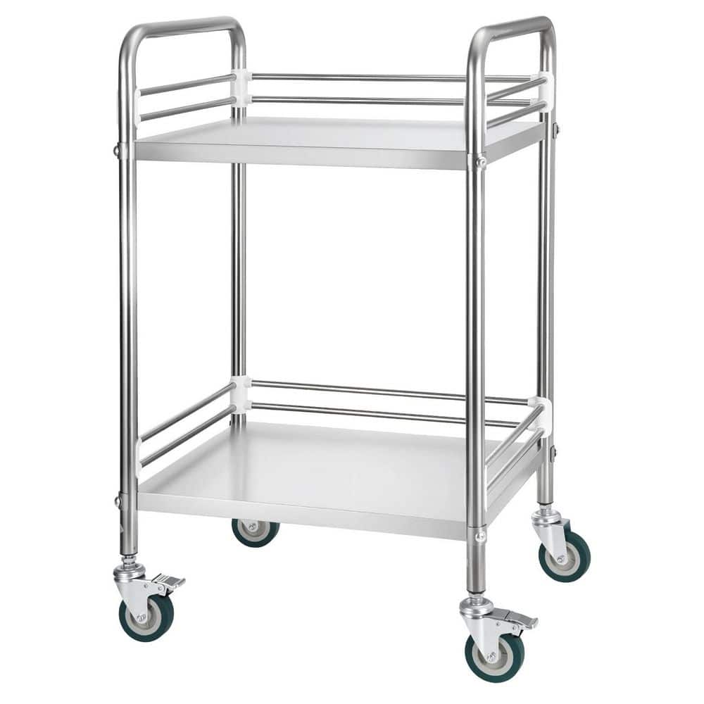 SKYSHALO Stainless Steel Cart, Medical Serving Trolley Clinic Tray ...