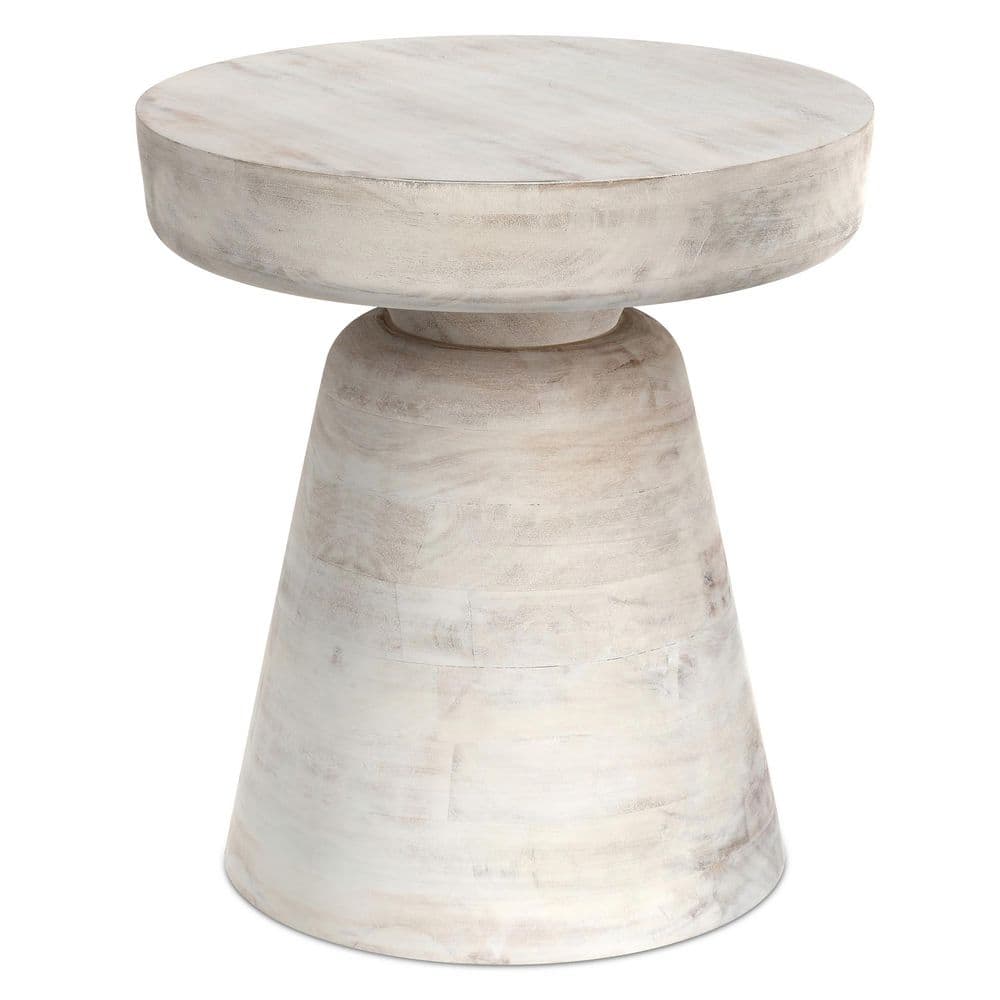 Simpli Home Robbie 16 in. W Distressed White Wash Accent Table AXCATROB ...
