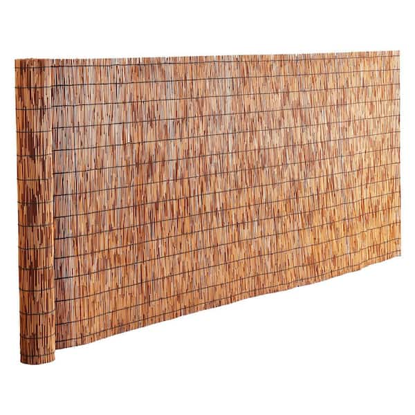 SVOPES 4 x 0.39 x 16.4 ft. Natural Reed Fencing 2-Pack H Peeled Reed ...