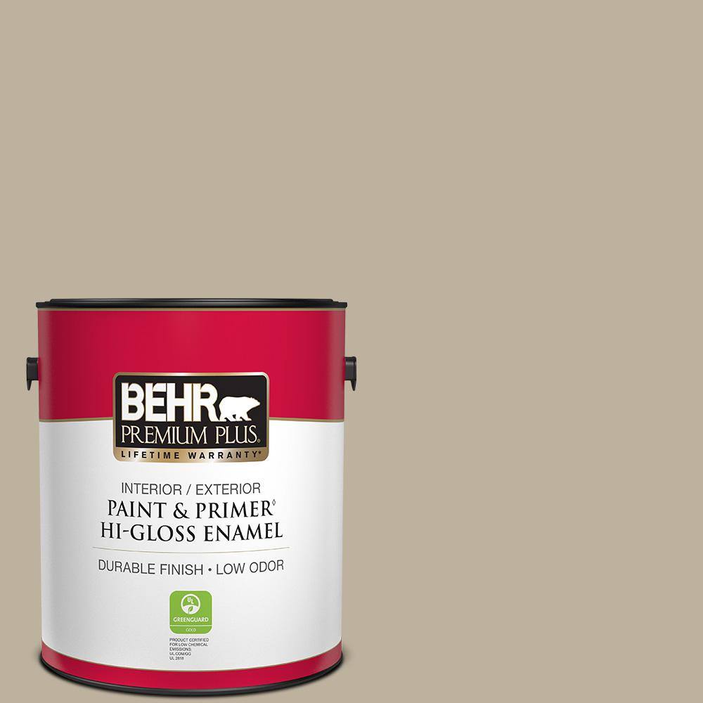 BEHR PREMIUM PLUS 1 gal. #750D-4 Pebble Stone Hi-Gloss Enamel Interior ...