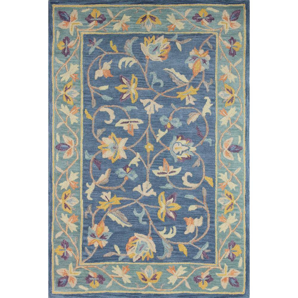 BASHIAN Venezia Azure 8 ft. x 10 ft. (7'6" x 9'6") Floral Transitional ...