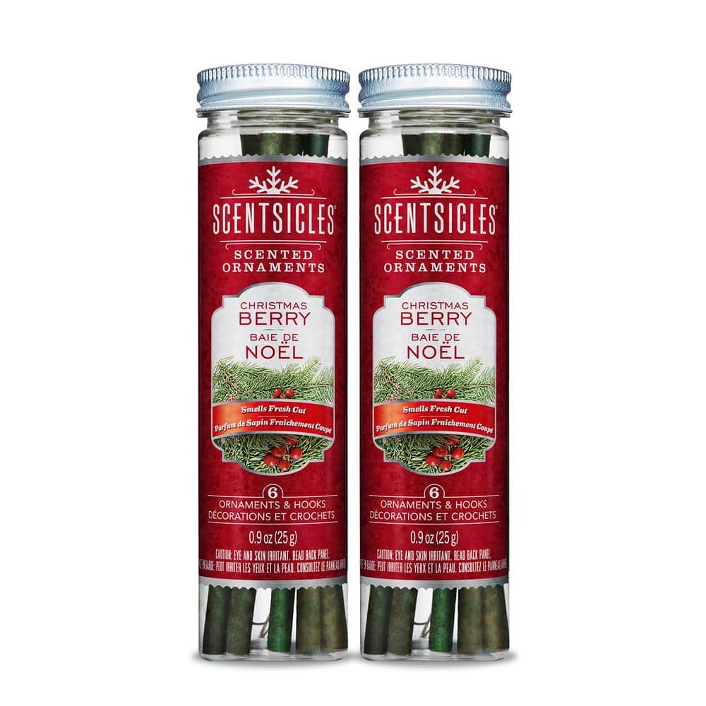 ScentSicles Scented Ornaments, 6ct Bottle, Christmas Berry, Fragrance ...