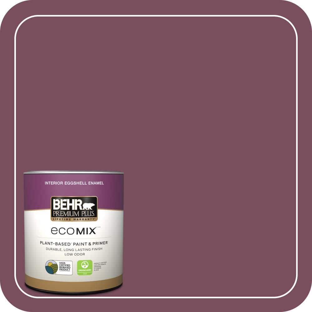 BEHR PREMIUM PLUS 1 qt. #100D-7 Maroon Eggshell Enamel EcoMix Plant ...