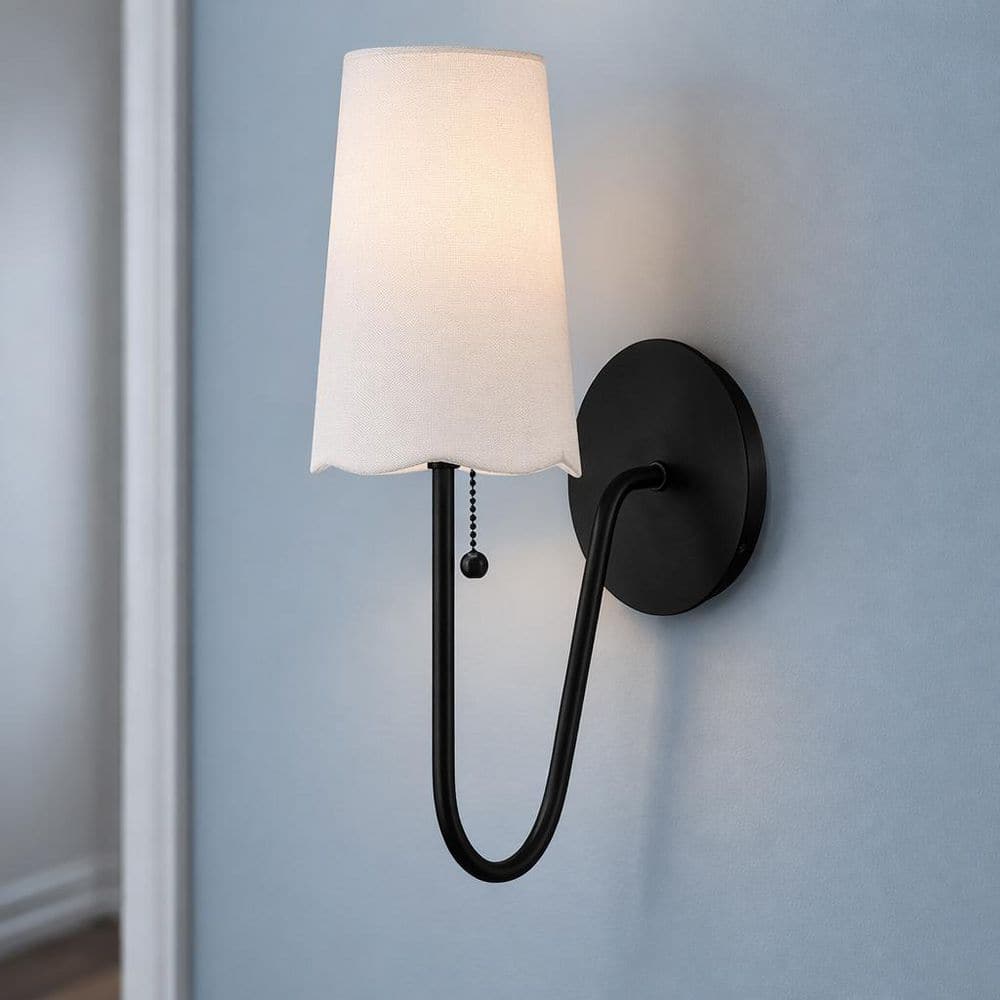 LARK Bliss 6 in. 1-Light Black Wall Sconce 84380BK - The Home Depot