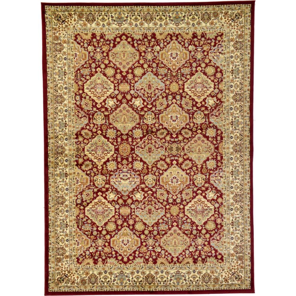 Unique Loom Voyage Colonial Red 7' 0 x 10' 0 Area Rug 3118188 - The ...