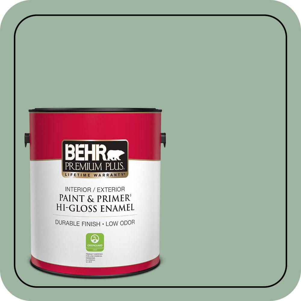 BEHR PREMIUM PLUS 1 gal. #S410-4 Copper Patina Hi-Gloss Enamel Interior ...