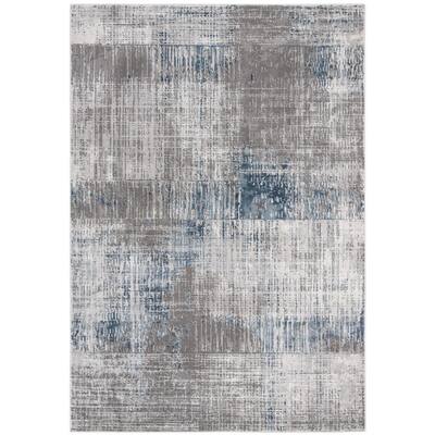 SAFAVIEH Galaxy Blue/Gray 5 ft. x 5 ft. Square Abstract Striped Area ...