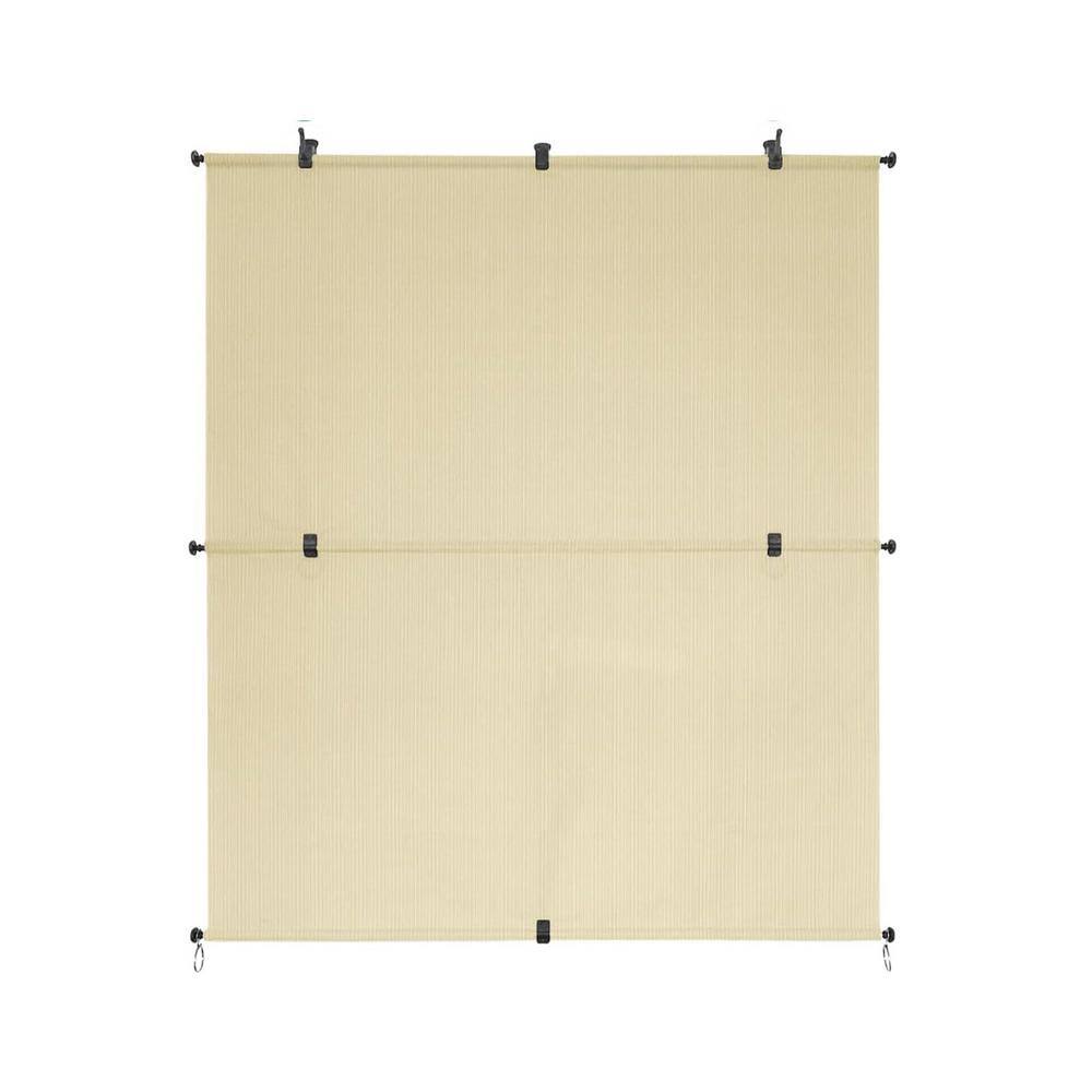 BANSA ROSE 8 ft. x 6 ft. Beige Cordless Fold Shade Blind Sun Shade, UV ...