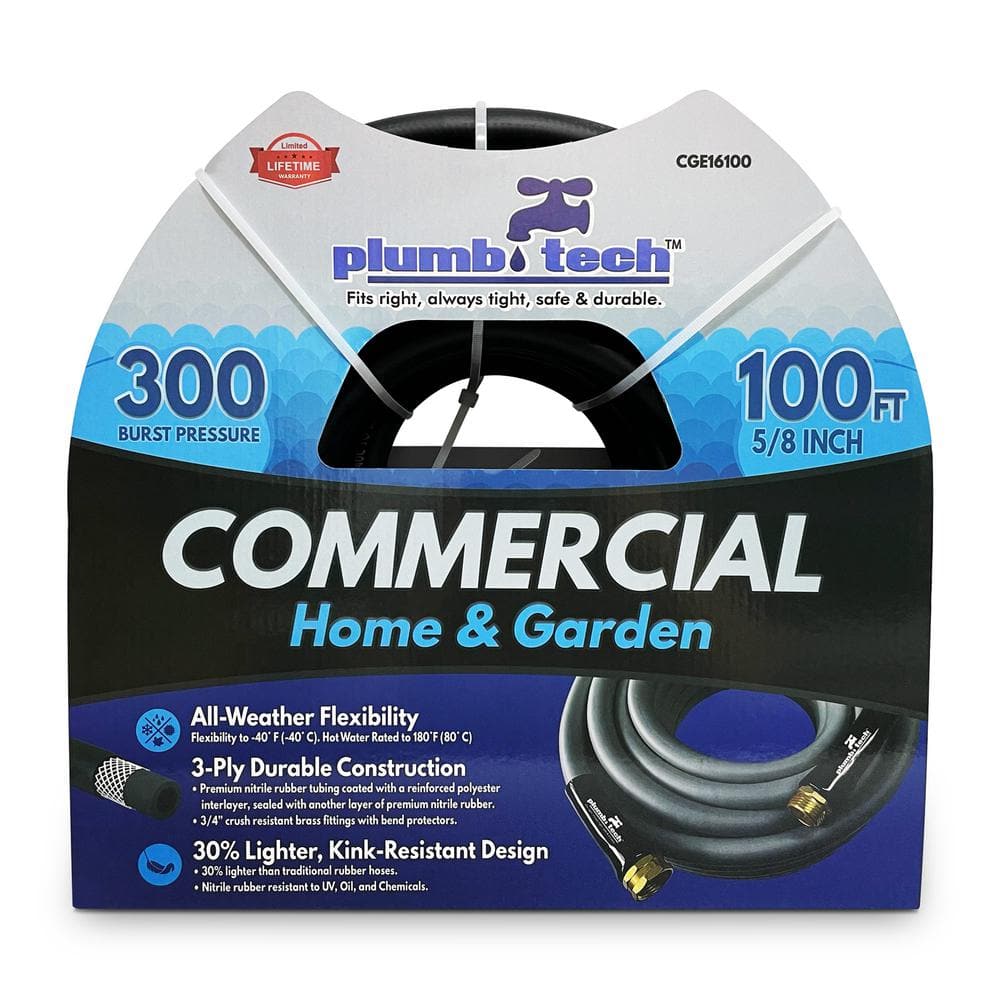 plumb tech Fits right, always tight, safe & durable. 5/8 in. x 100 ft ...
