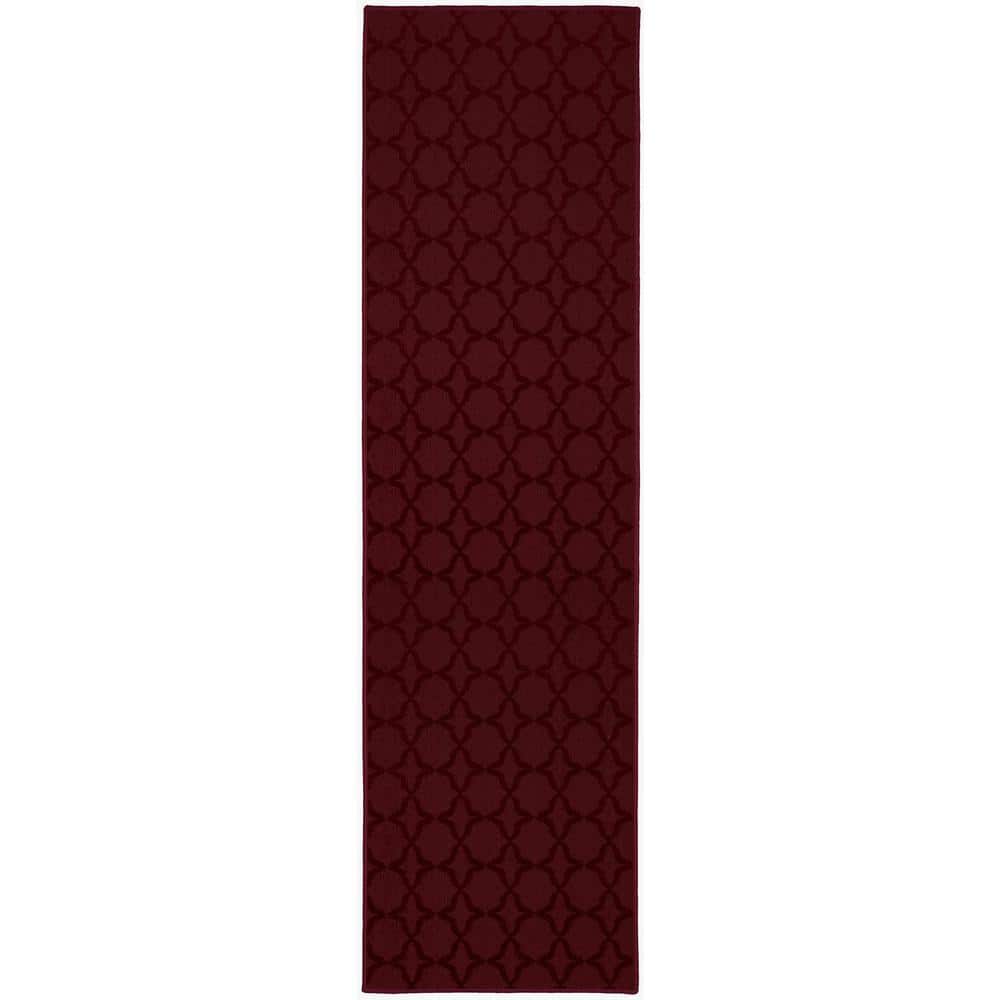 Garland Rug Sparta 3 ft. x 12 ft. Chili Pepper Red Runner Rug ...