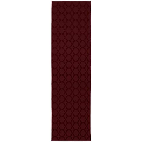 Garland Rug Sparta 3 ft. x 12 ft. Chili Pepper Red Runner Rug ...