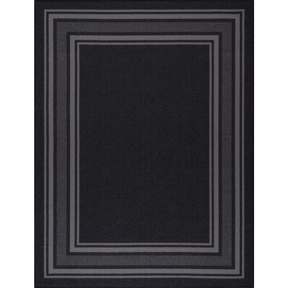 Beverly Rug 8 X 10 Black Carmel Bordered Non Slip Indoor Area Rug HD ...