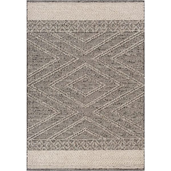 Livabliss Sarasota Tan/Black Tribal 8 ft. x 10 ft. Indoor/Outdoor Area ...