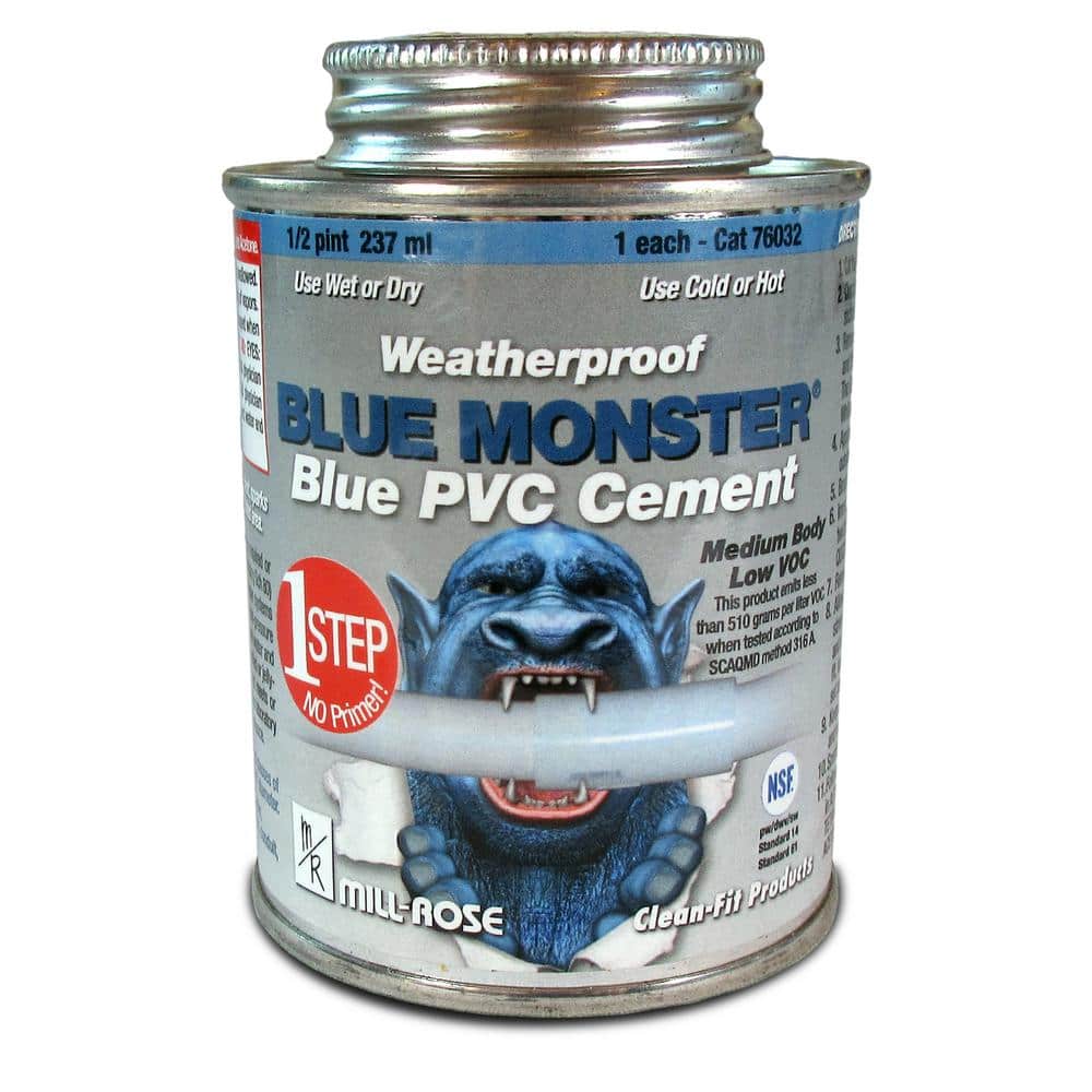 Blue Monster 8 oz. 1 Step PVC Cement 76032 - The Home Depot