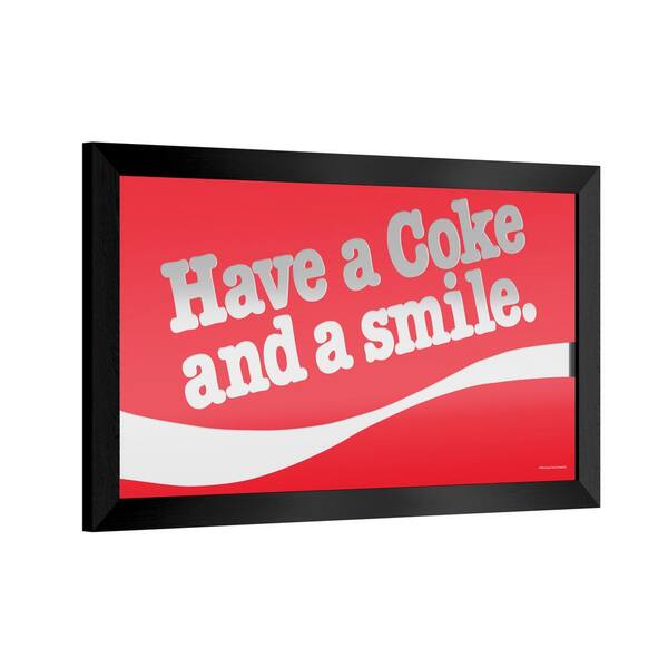 Coca-Cola Have a Coke and a Smile 26 in. W x 15 in. H Wood Black Framed ...