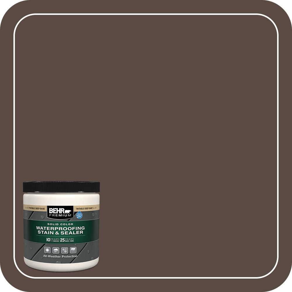 BEHR PREMIUM 8 oz. #SC-105 Padre Brown Solid Color Waterproofing ...