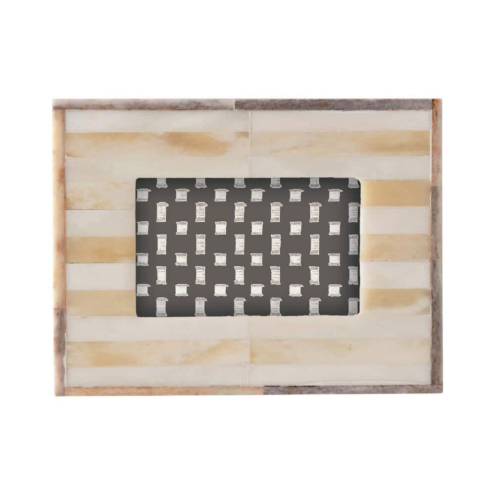 Storied Home 2 in. x 2 in. Natural Handmade Two-Tone Bone And MDF ...