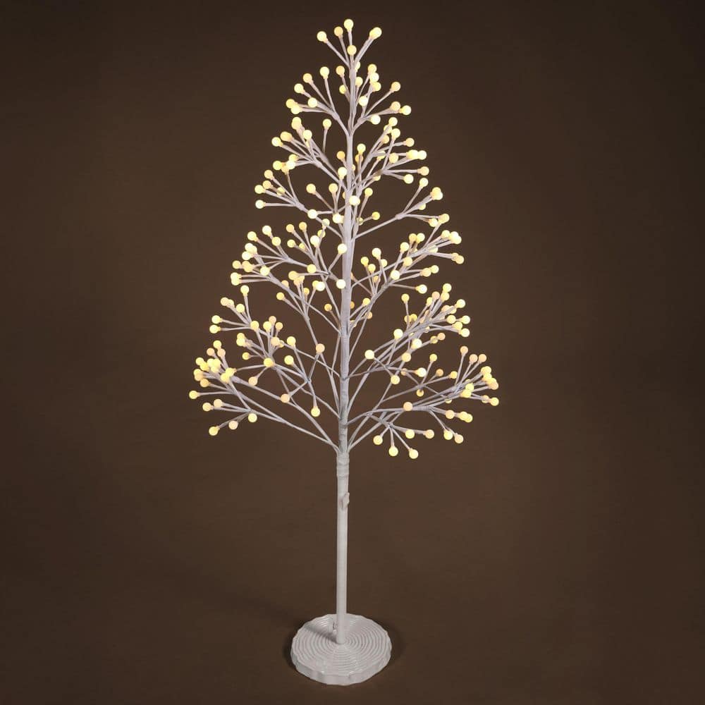 CAPHAUS 4 ft. White Pre-Lit LED Firework Lighted Tree Artificial ...