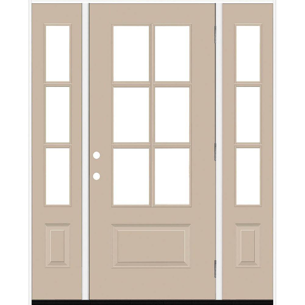Steves & Sons Legacy 60 in. x 80 in. 3/4-6Lite LHOS Clear Glass Primed ...