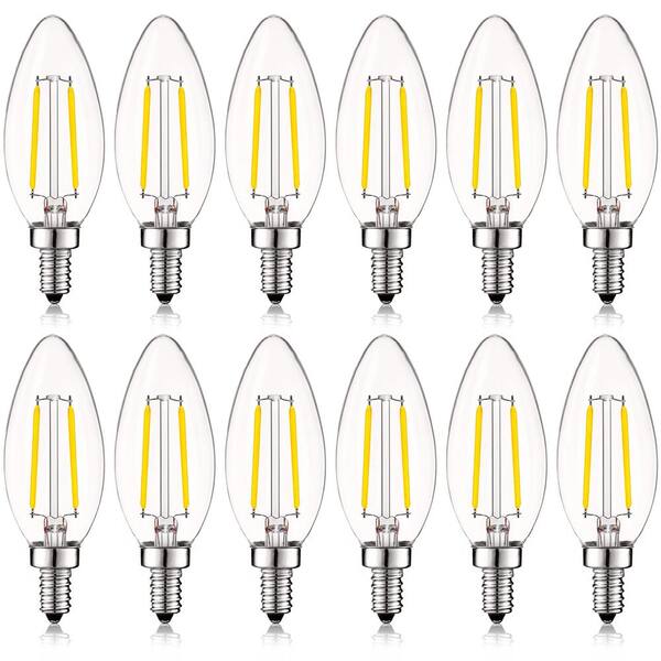 LUXRITE 40-Watt Equivalent B10 Vintage Dimmable 400 Lumens LED Bulbs ...