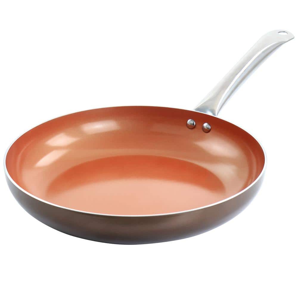 Gibson Copper Pan Cooking Excellence 12 in. Aluminum Nonstick Frying ...