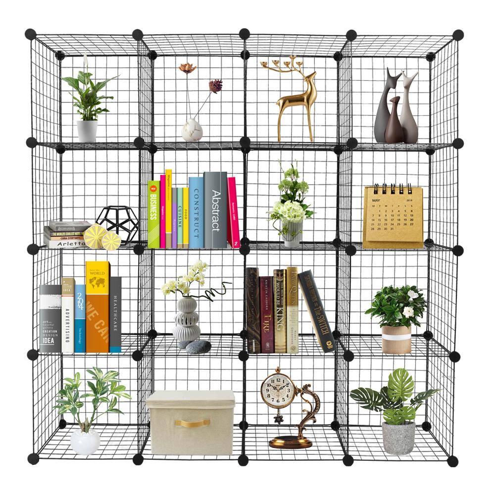 Karl home 4 Tiers Metal Cube Grid Wire Cube Household Shelving Unit in ...