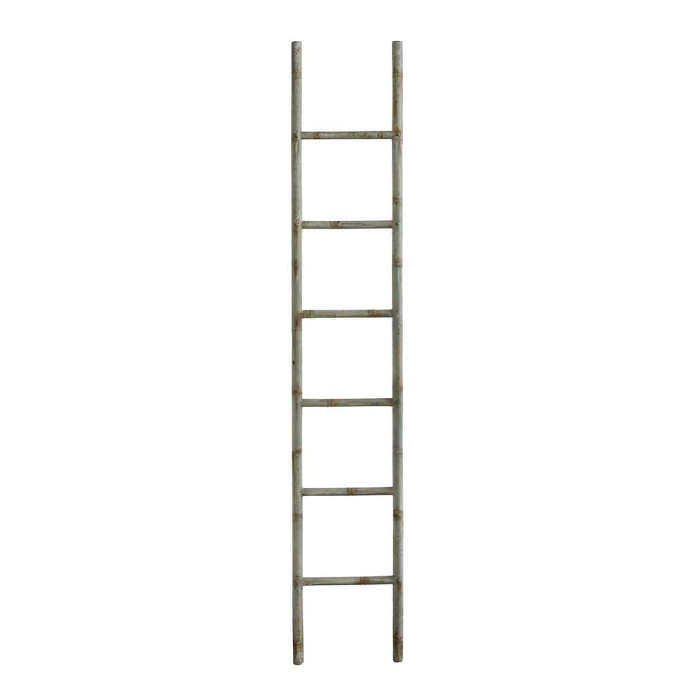 Storied Home Distressed Blue Decorative Metal Ladder DA7350 - The Home ...