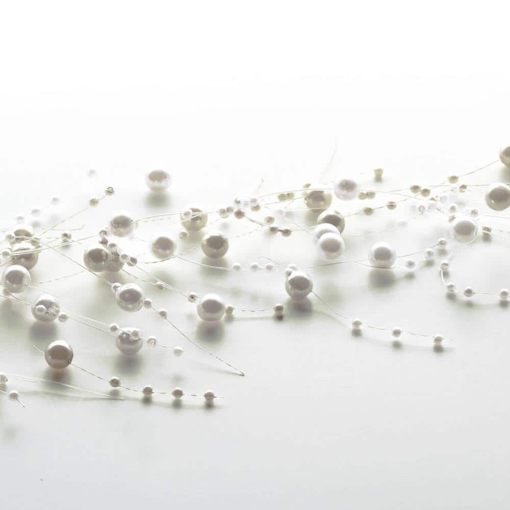 SULLIVANS 60 in. Off-White Decorative Pearl Bead Unlit Artificial ...