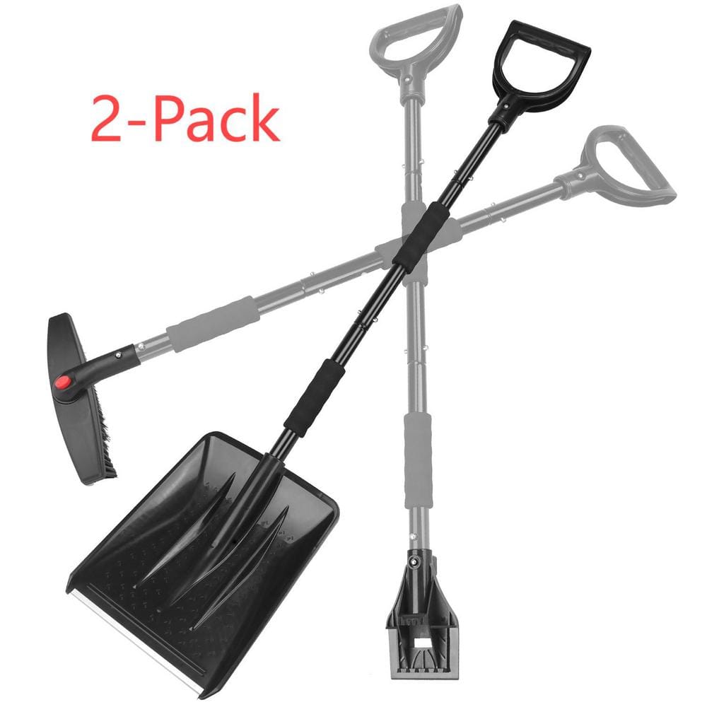 Cisvio 45.7 in. Metal Handle Aluminum Garden Shovel 3-in-1 Foldable ...